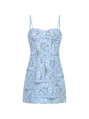 Cara Cara Claudine Heart-tile Mini Dress - Blue