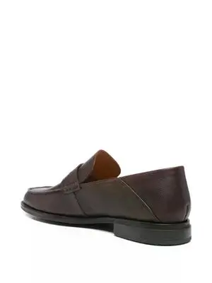 SERGIO MORETTI FIRENZE Pebbled Leather Penny Loafers
