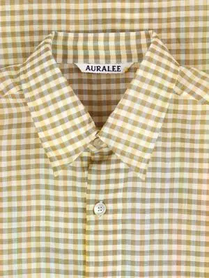 Auralee Airy Gingham-check Shirt