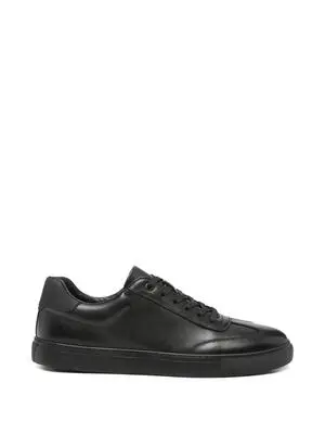 SERGIO MORETTI FIRENZE Panelled Leather Lace-up Sneakers - Black