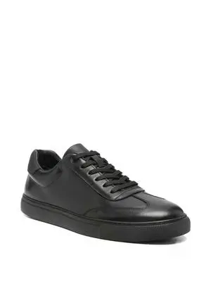 SERGIO MORETTI FIRENZE Panelled Leather Lace-up Sneakers - Black