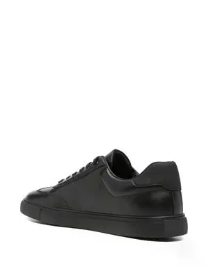 SERGIO MORETTI FIRENZE Panelled Leather Lace-up Sneakers - Black