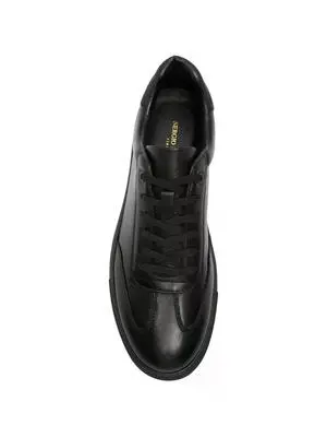 SERGIO MORETTI FIRENZE Panelled Leather Lace-up Sneakers - Black