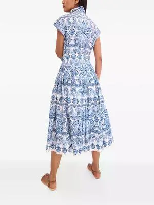 Cara Cara Paisley Print Belted Midi Dress