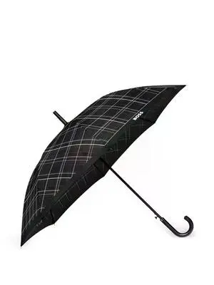 BOSS Check-pattern Curved-handle Umbrella