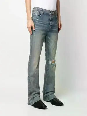 Amiri Ripped Detail Bootcut Jeans