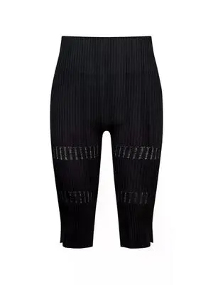 JUUKIFF Ribbed Knit Trousers With Open-work Detailing