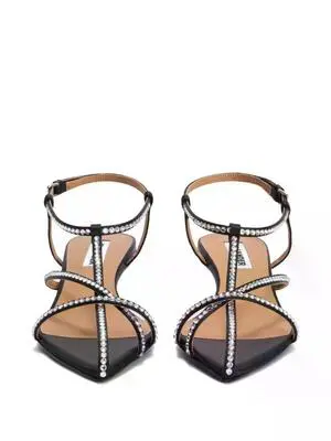 JIL SANDER Crystal-embellished Satin Sandals