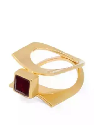 JIL SANDER Engraved Garnet Ring
