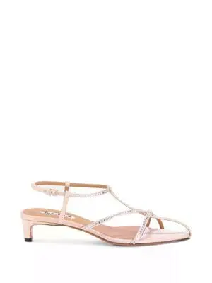 JIL SANDER Embellished Pointed-toe Sandals - Neutrals
