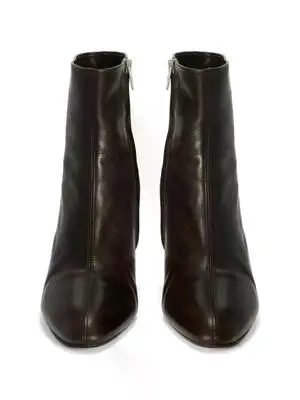 JIL SANDER Block Heel Ankle Boots - Brown