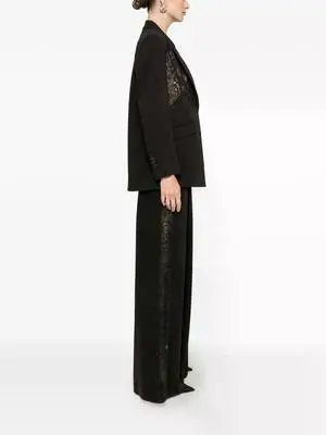NISSA Sequin Embellished Blazer With Lace Inserts