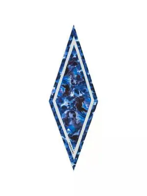 FERRAGAMO Carnation Print Diamond Scarf - Blue