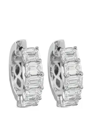 LB EXCLUSIVE 18k White Gold Diamond Hoop Earrings - Silver