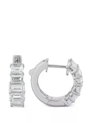 LB EXCLUSIVE 18k White Gold Diamond Hoop Earrings - Silver