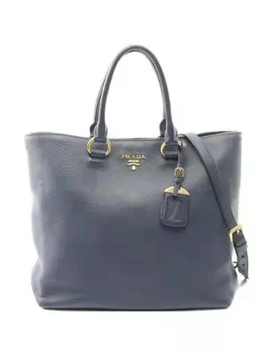 Prada Grained Leather Tote Bag