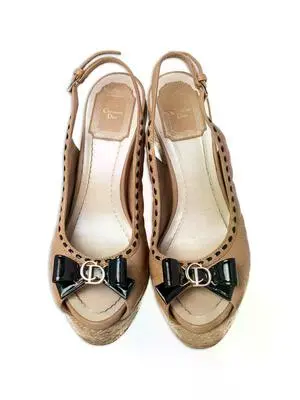 Dior 115mm Braided Wedge Heeled Sandals