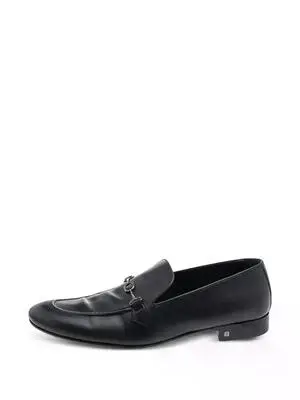 LOUIS VUITTON Leather Loafers With Silver-tone Hardware