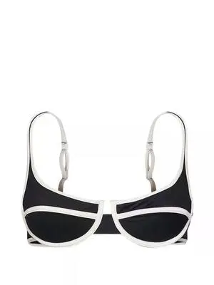 MC2 SAINT BARTH Underwired Bikini Top With Contrasting Trim - Black