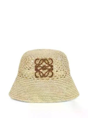 Loewe Anagram Raffia Bucket Hat - Neutrals