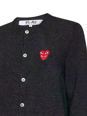 Play Comme Des Garcon Heart Appliqué Cardigan
