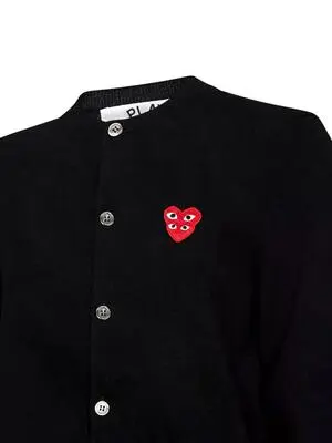 Play Comme Des Garcon Heart Appliqué Cardigan