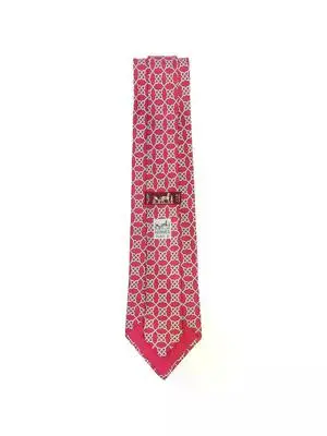 Hermès Geometric Print Silk Neck Tie