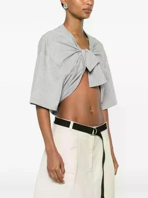 MERYLL ROGGE Cropped T-shirt With Knot Detail