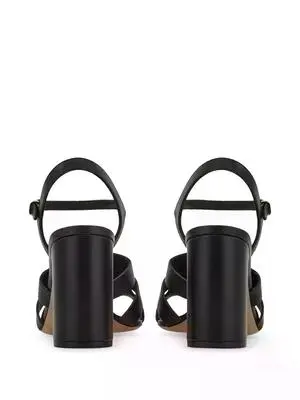 FERRAGAMO Gancini Ornament Block Heel Sandals