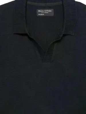 Marc O'polo Ribbed-knit Open-collar T-shirt