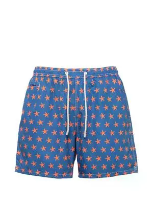 MC2 SAINT BARTH Drawstring Swim Shorts With Starfish Print - Blue