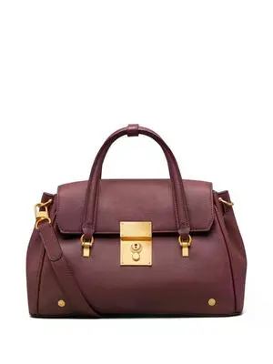 Thom Browne Small Bolton Grained Leather Tote Bag - Red