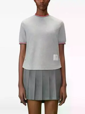 Thom Browne Rwb Tipping Pique T-shirt - Grey