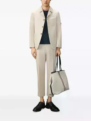 Thom Browne Textured-cotton Chest-pocket T-shirt - Blue