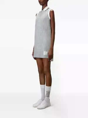 Thom Browne Sleeveless Tweed Polo Dress
