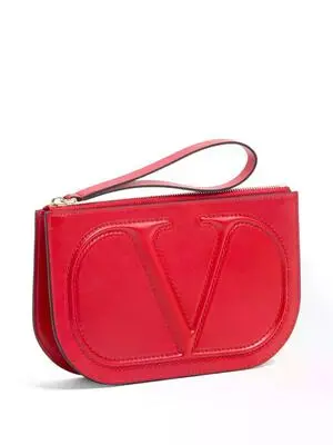 Valentino Garavani Vlogo Walk Calfskin Pouch - Red