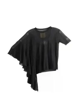 UMA WANG Asymmetric Ruffled T-shirt