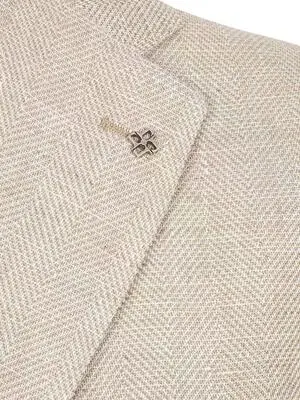 Tagliatore Herringbone-weave Notched-lapel Blazer - Brown