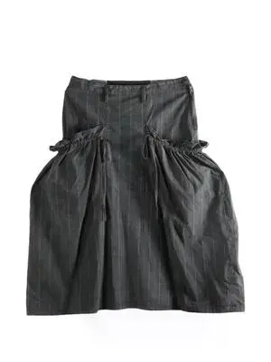 Y’s Pinstripe Drawstring Midi Skirt