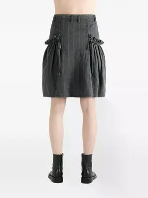 Y’s Pinstripe Drawstring Midi Skirt