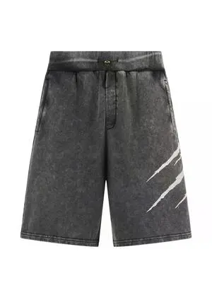 PLEIN SPORT Washed Crackle-print Shorts