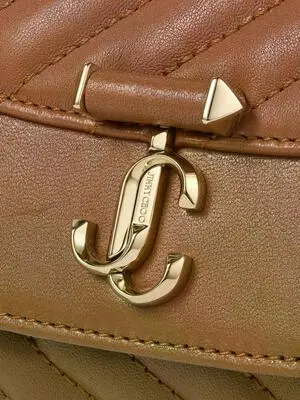 JIMMY CHOO Curve Quilted Leather Crossbody Bag With Monogram