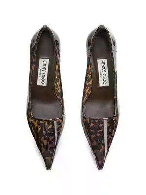 JIMMY CHOO Ixia 95 Pumps In Amber Tortoiseshell - Brown