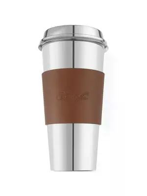 Christofle Objets Miroir Logo-embossed Leather Cup Sleeve