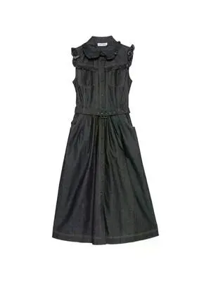 Dice Kayek Ruffled Chambray Midi Dress