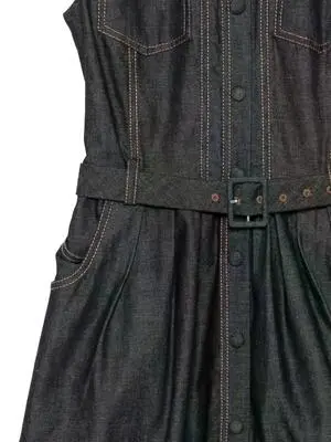 Dice Kayek Ruffled Chambray Midi Dress