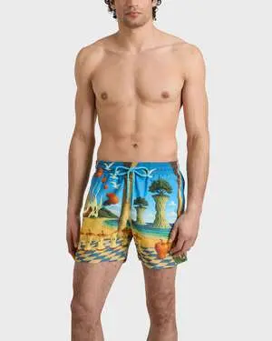 Vilebrequin X 3.paradis Printed Swim Trunks - Blue