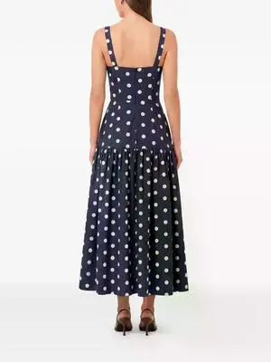 NICHOLAS Valeria Polka-dot Midi Dress - Blue