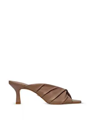 ANDREA CARRANO Ruched Effect Sandals - Brown
