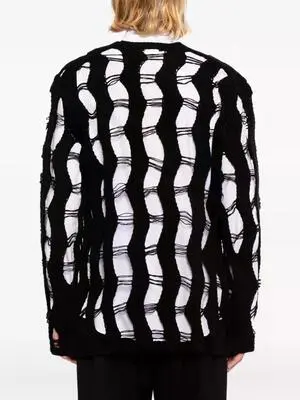 Comme Des Garçons Distressed Open-knit Sweater